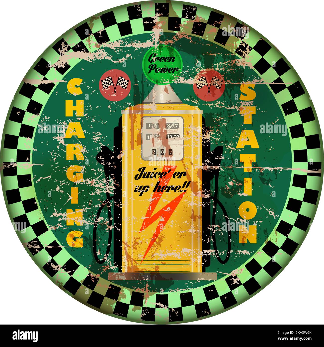 Vintage super grungy american garage workshop sign, vector Stock Vector ...