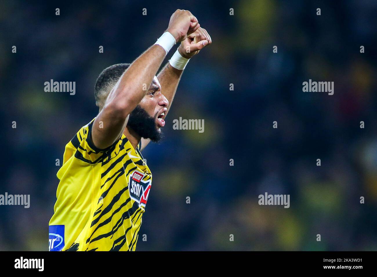 Athens, Greece. 30th Oct, 2022. AEK FC player Harold Moukoudi ...
