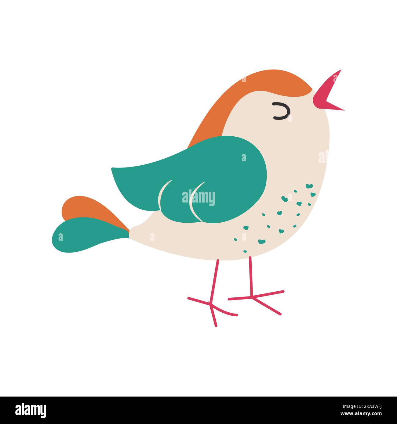 Cute little bird. Exotic bird. Vector illustration Stock Vector Image ...