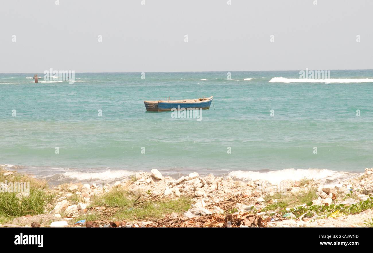 View to the sea, Jacmel, Haiti. Jacmel is an important port for the ...