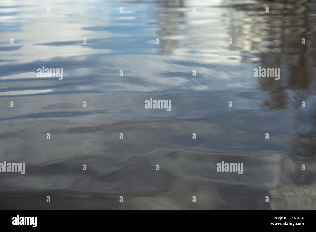 Water in spring. Texture of surface of water. Puddle is in details ...