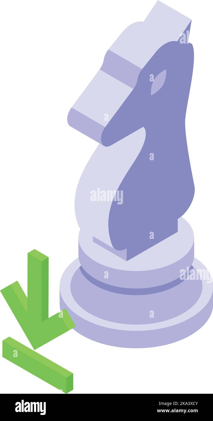 Horse move icon isometric vector. Chess online. Game board Stock Vector ...