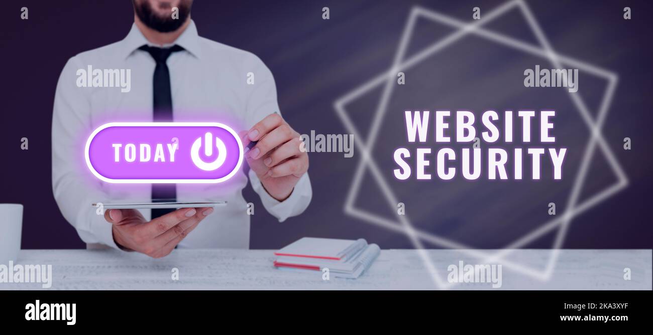 Conceptual display Website Security, Business idea answerable for ...