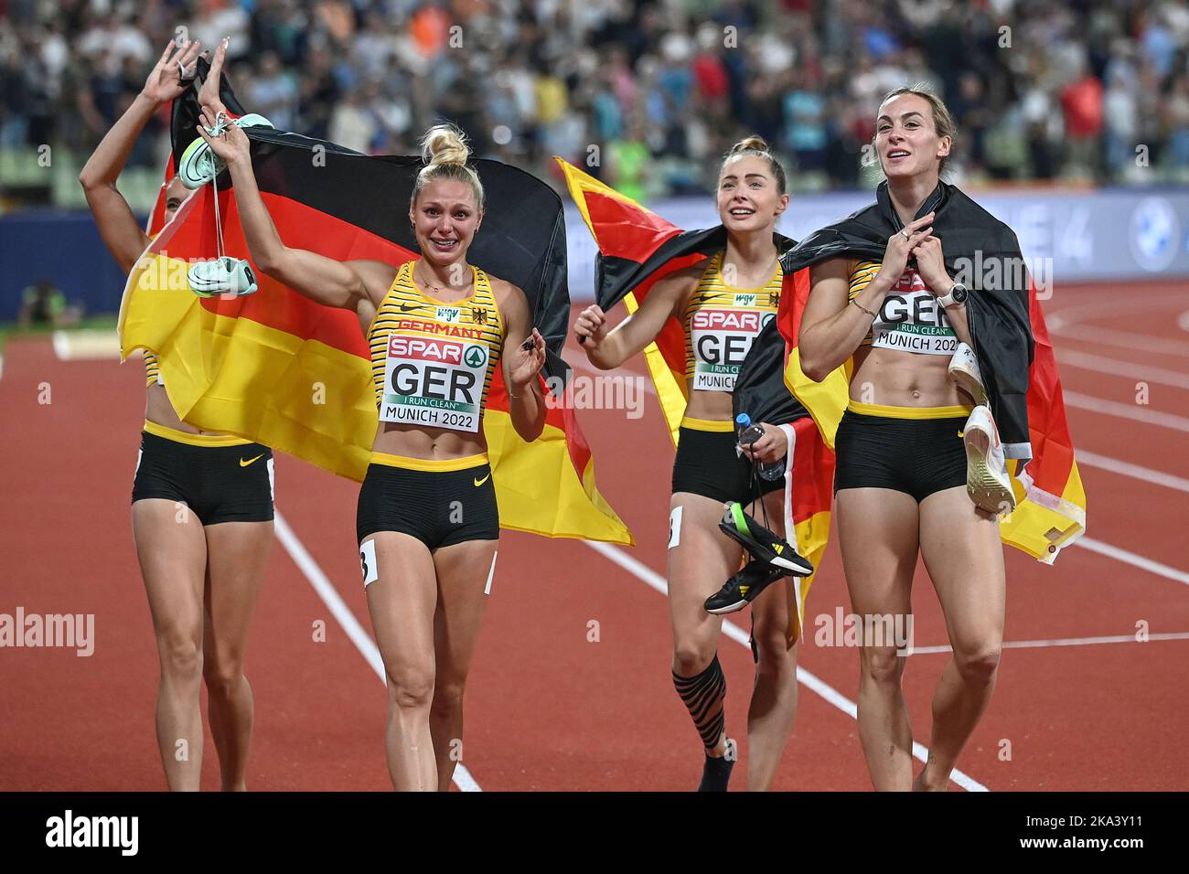 Germany: 4x100 relay race women Gold Medal (Gina Luckenkemper, Rebekka ...