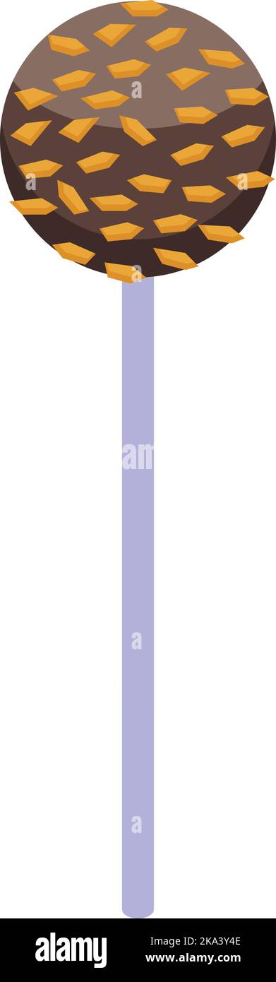 Snake cake pop icon isometric vector. Chocolate food. Art candy Stock ...