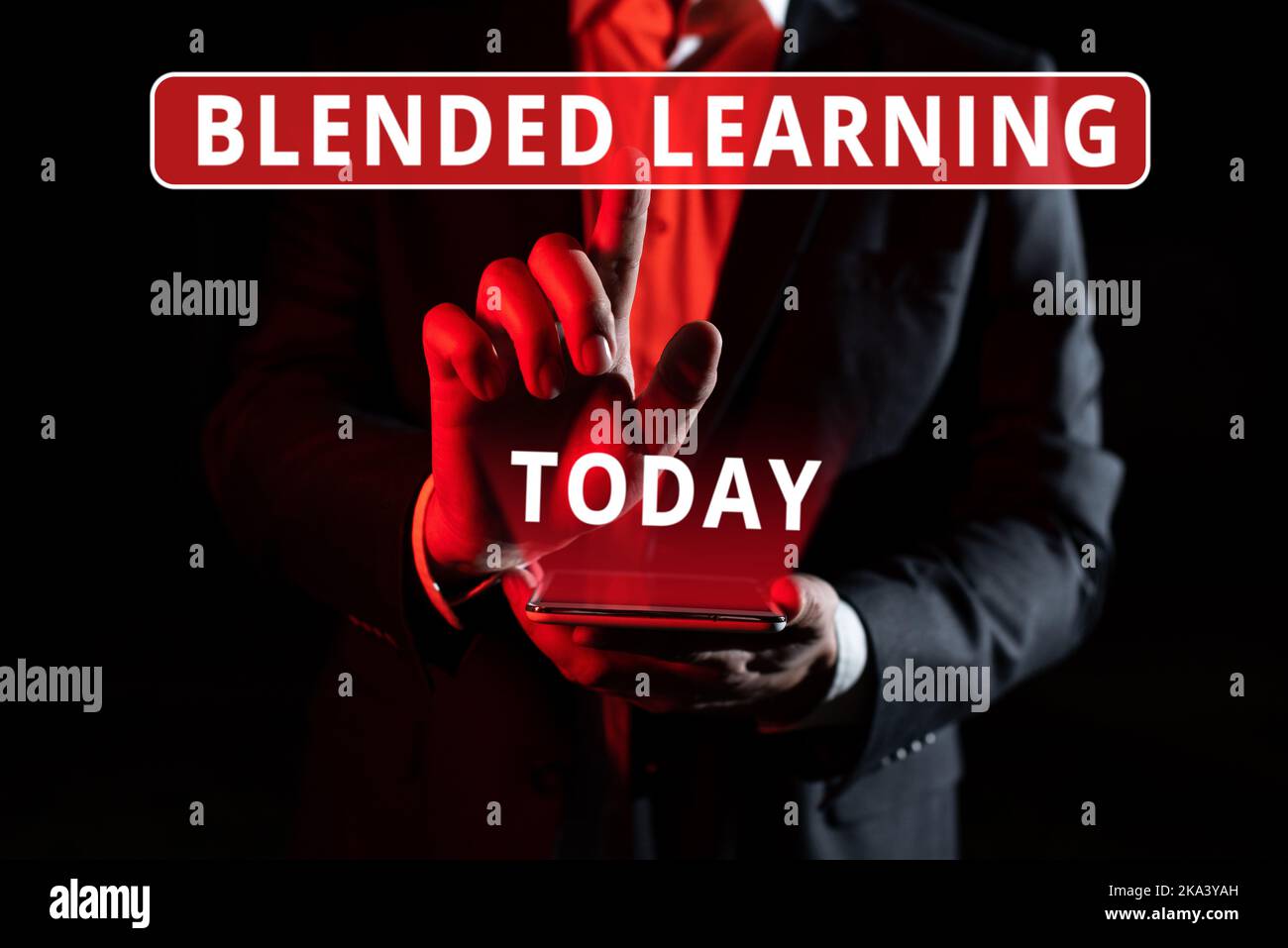 Conceptual caption Blended Learning, Business idea frequency at which ...