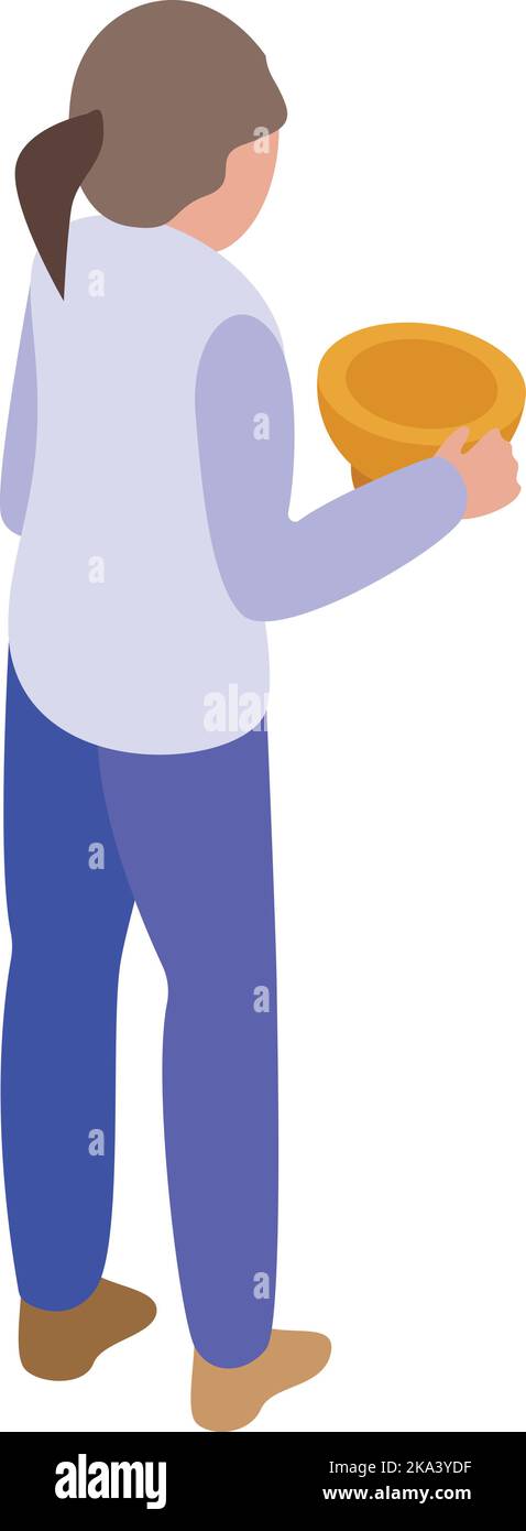 Girl craft icon isometric vector. Class hobby. Workshop ceramic Stock ...