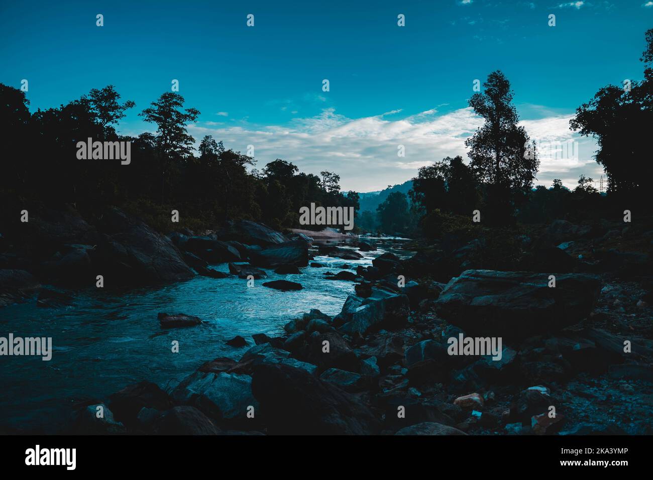 A beautiful shot of a riverside on a bright day Stock Photo - Alamy