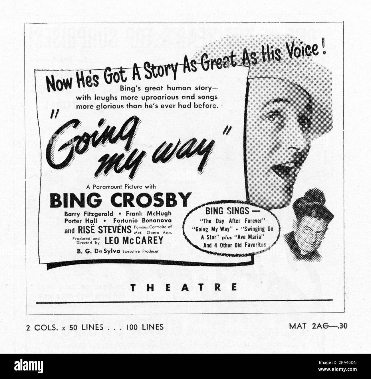 BING CROSBY BARRY FITZGERALD and RISE STEVENS in GOING MY WAY 1944 ... BING CROSBY BARRY FITZGERALD and RISE STEVENS in GOING MY WAY 1944 ...