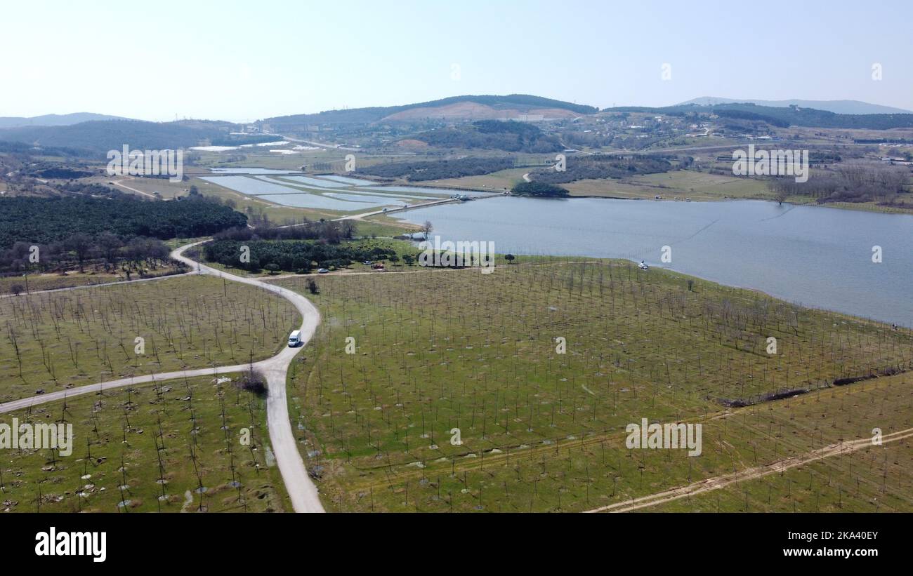 Aerial view beautiful lake vast hi-res stock photography and images - Alamy