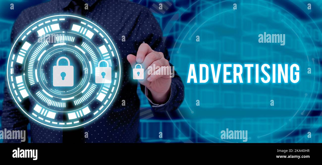 Text caption presenting Advertising, Word for practice cultivating the ...