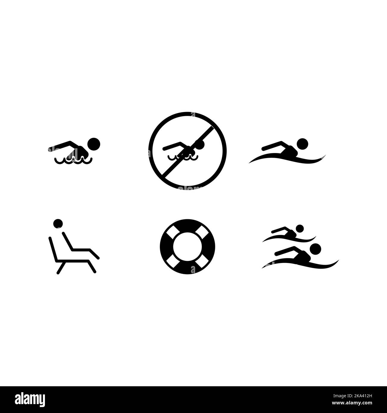 swimming icon Isolated on White Background Stock Vector Image & Art - Alamy