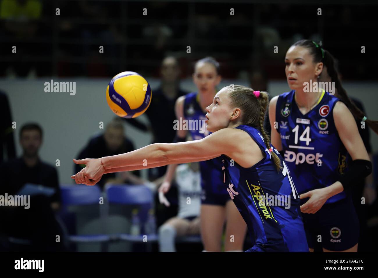 ISTANBUL, TURKEY - FEBRUARY 07, 2022: Arina Fedorovtseva in Turk Hava ...