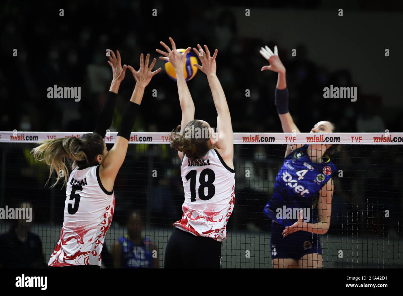 ISTANBUL, TURKEY - FEBRUARY 07, 2022: Seyma Ercan and Janset Cemre ...