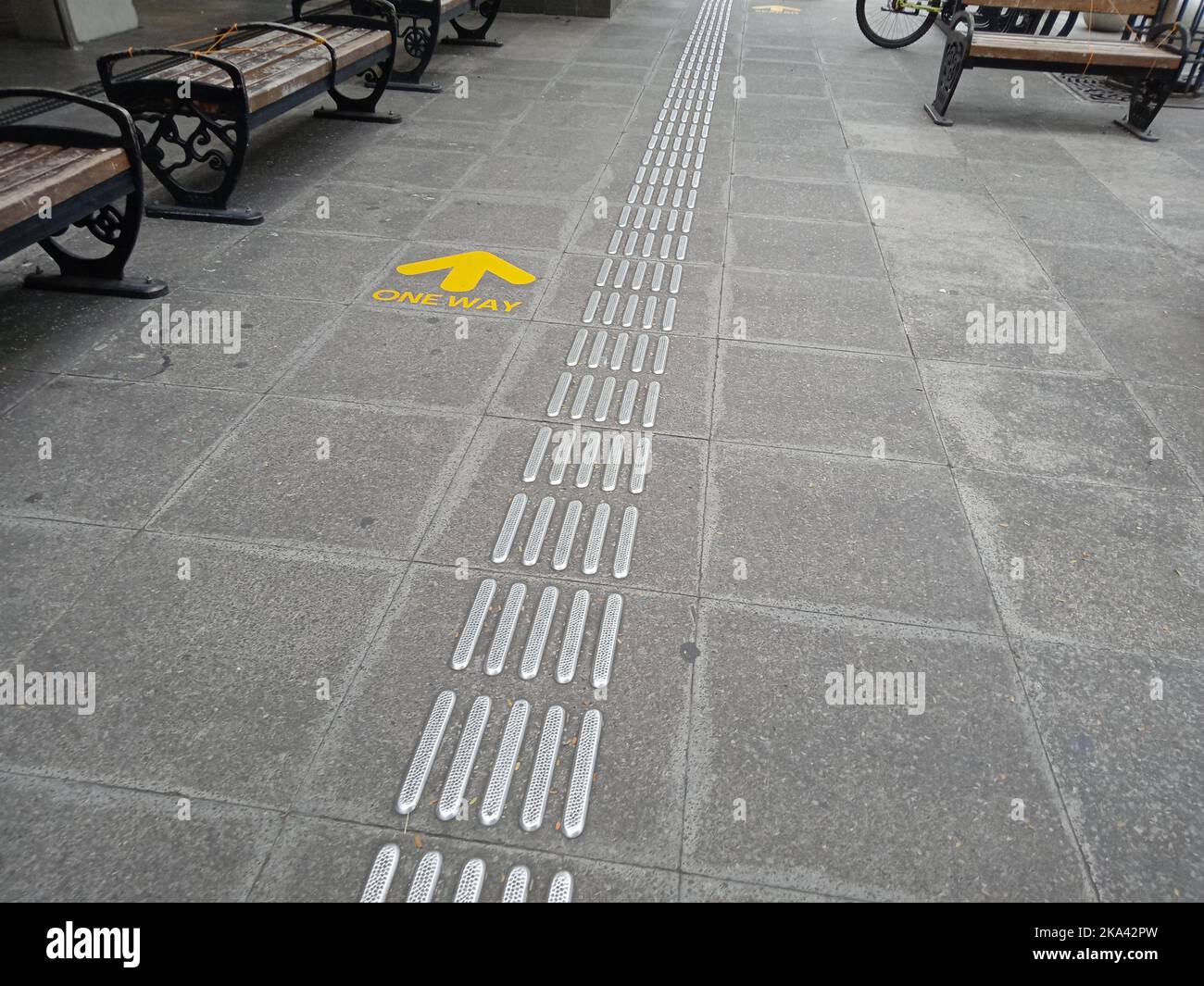 An outdoor tactile footpath for the blind Stock Photo - Alamy