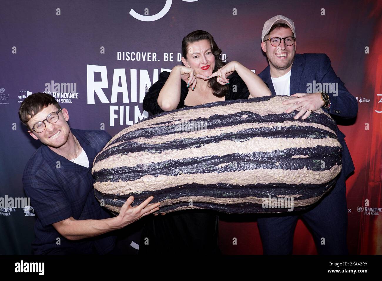 (left to right) Brook Driver, Jo Hartley and Finn Bruce attending the ...