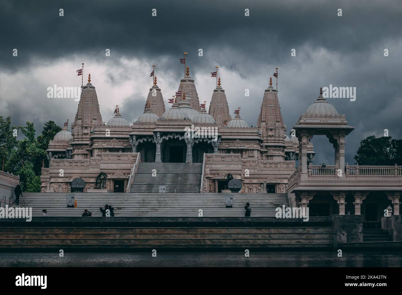 A scenic view of the BAPS Shri Swaminarayan Mandir in Altana, Georgia ...