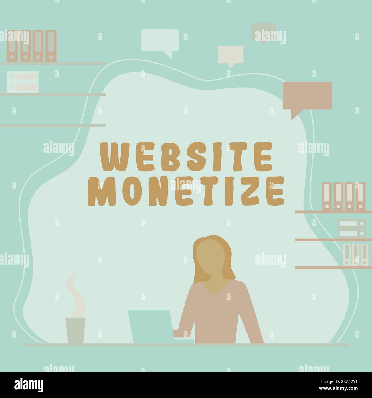 Text caption presenting Website Monetize, Business overview critical ...