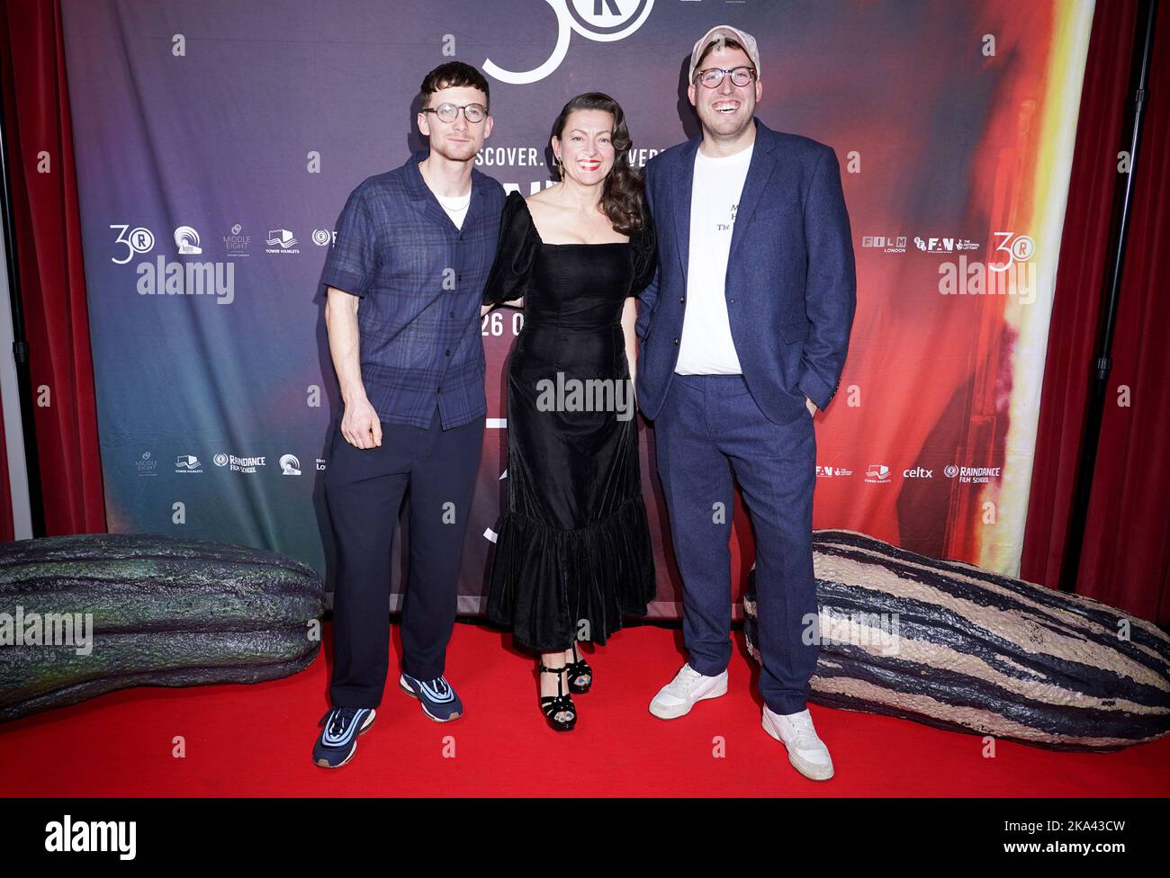 (left to right) Brook Driver, Jo Hartley and Finn Bruce attending the ...