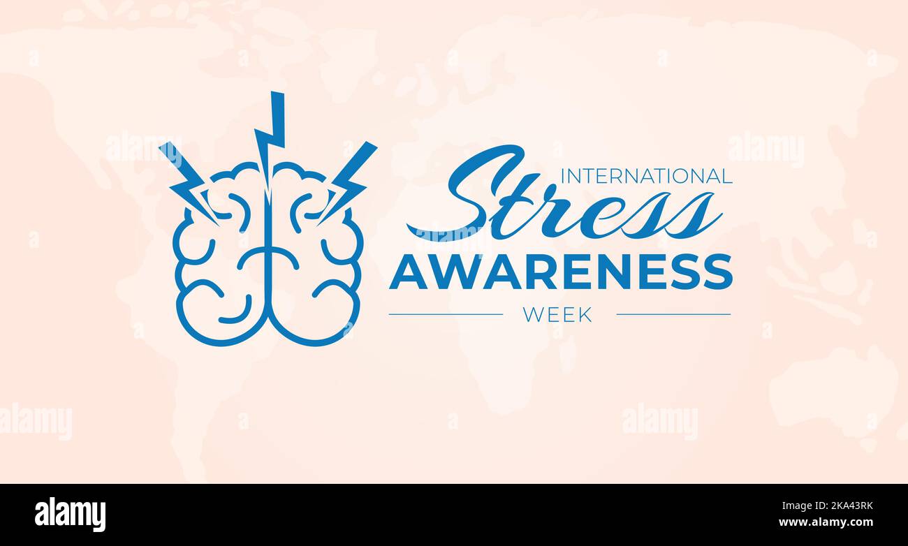 International Stress Awareness Week Background Banner Illustration ...