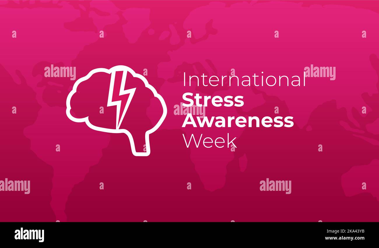 Pink International Stress Awareness Week Background Illustration Stock ...