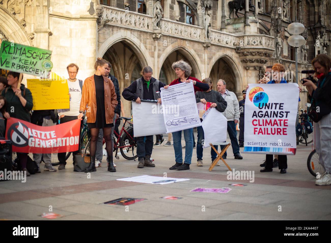 Munich, Germany, October 31st, 2022, About two dozen climate activists ...