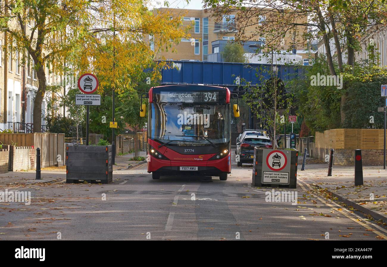 low traffic neighbourhood LTN traffic calming hacnney Stock Photo - Alamy