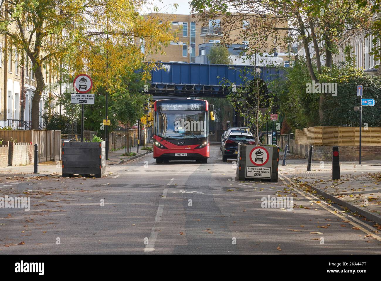 low traffic neighbourhood LTN traffic calming hacnney Stock Photo - Alamy