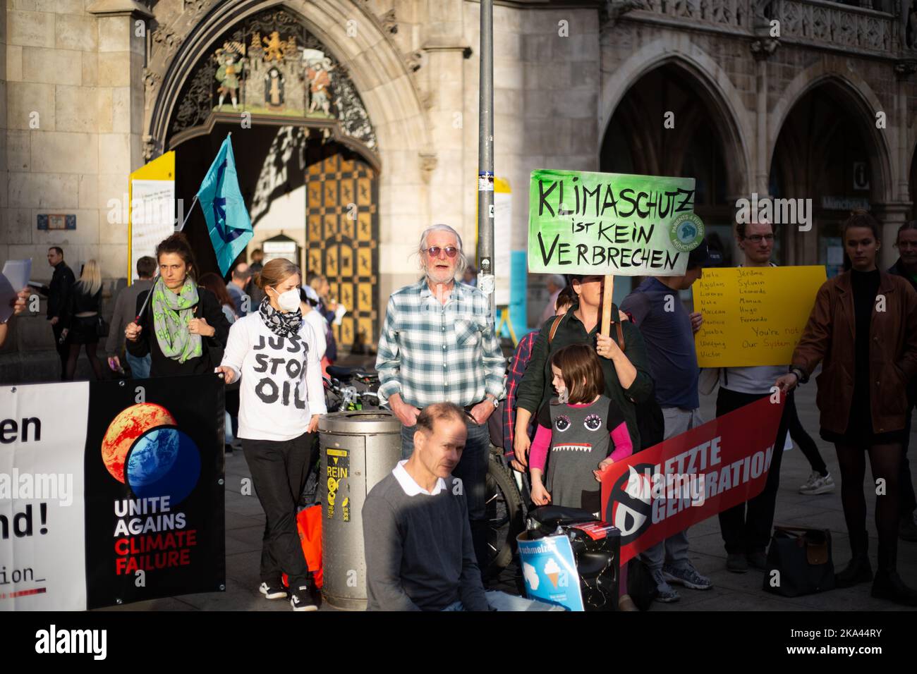 Munich, Germany, October 31st, 2022, About two dozen climate activists ...