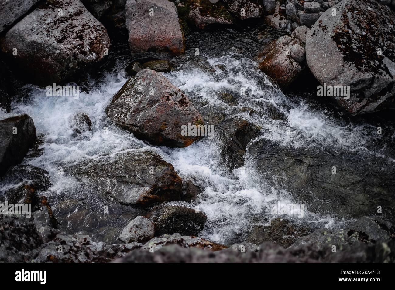 A high angle shot of a creek in the rocks Stock Photo - Alamy