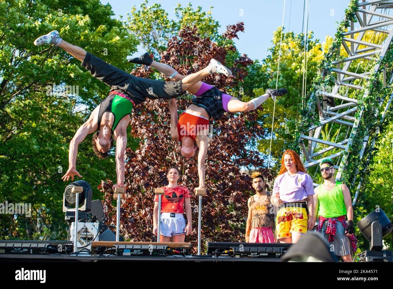 Montreal, Canada - July 2 2022: 3 Geants Cirque in Completement Cirque ...