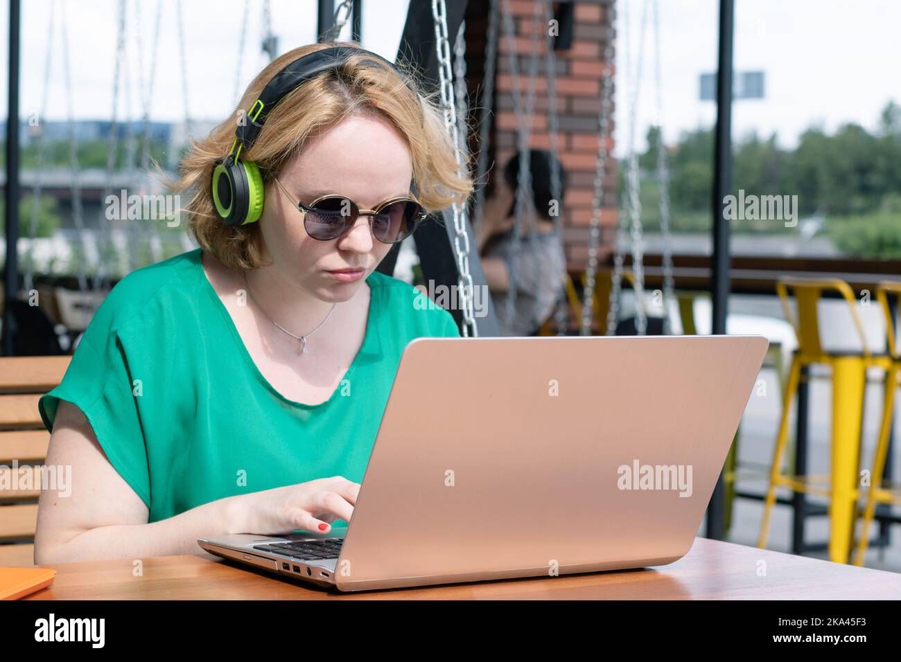 Portrait work focused girl typing hi-res stock photography and images ...