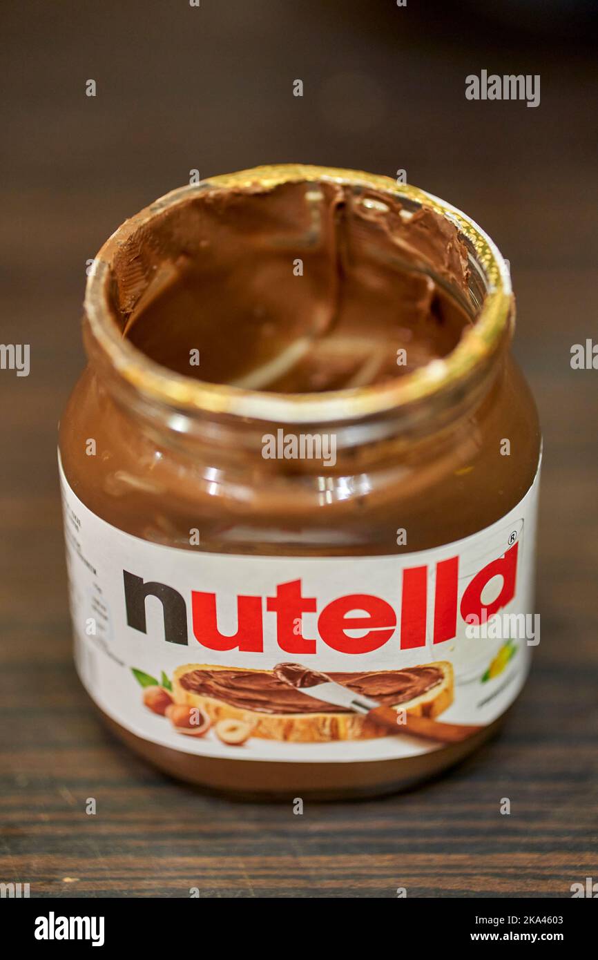 Nutella open jar hi-res stock photography and images - Alamy