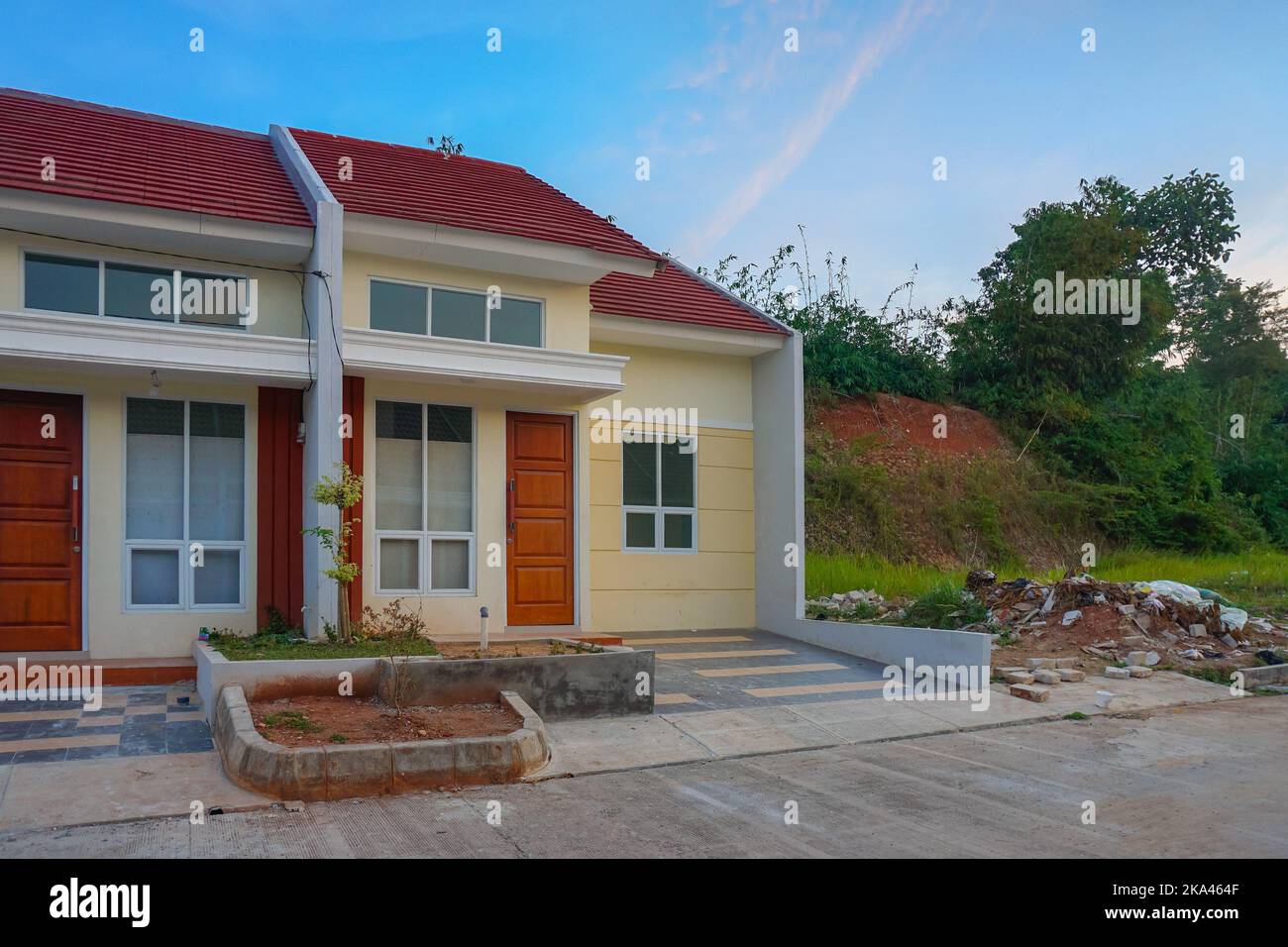 New home and modern residential with house development construction ...