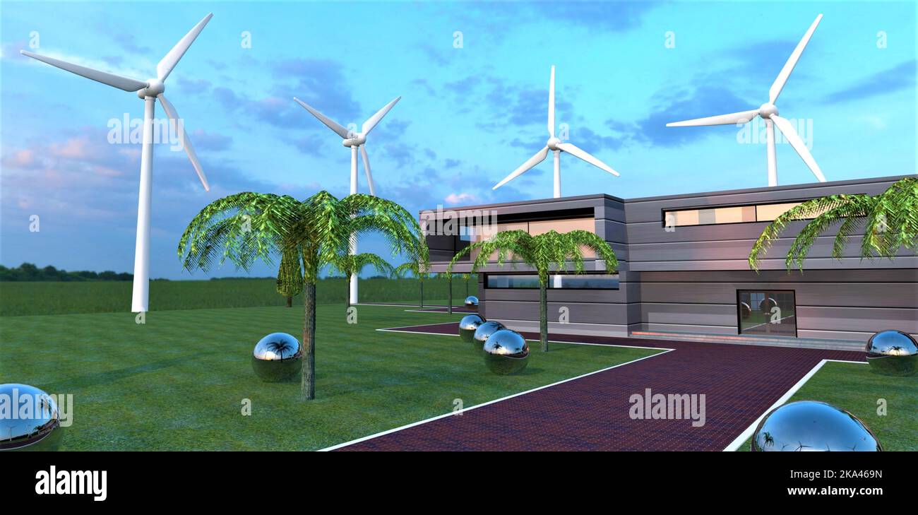 Non-volatile estate of the future. Powerful high-efficiency wind ...