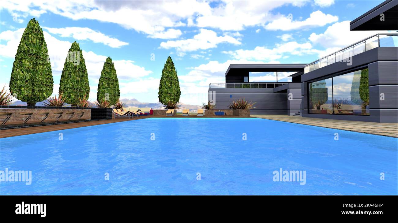 Fancy house with a swimming pool hi-res stock photography and images ...