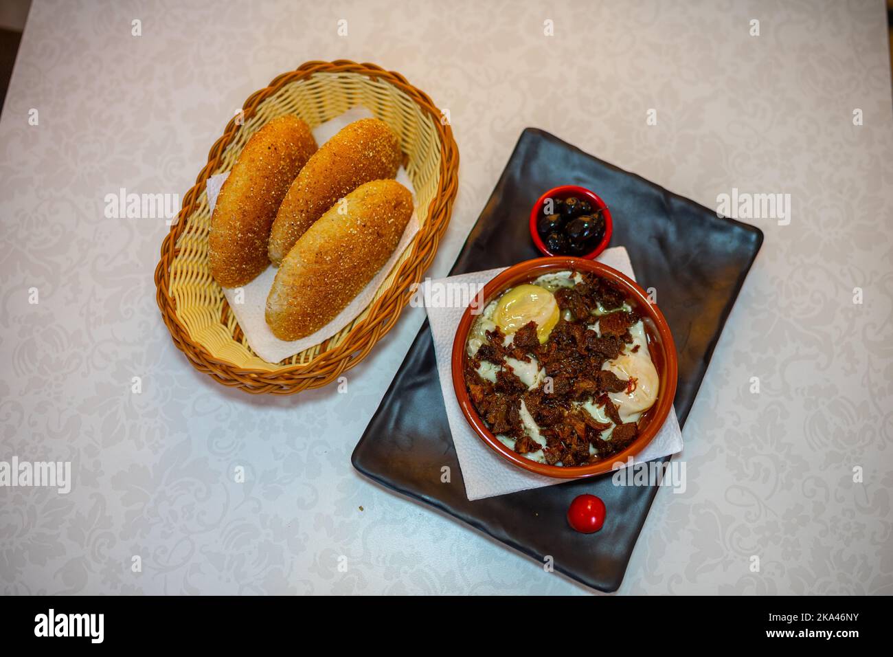 Traditional Moroccan breakfast in a cafeteria Stock Photo - Alamy