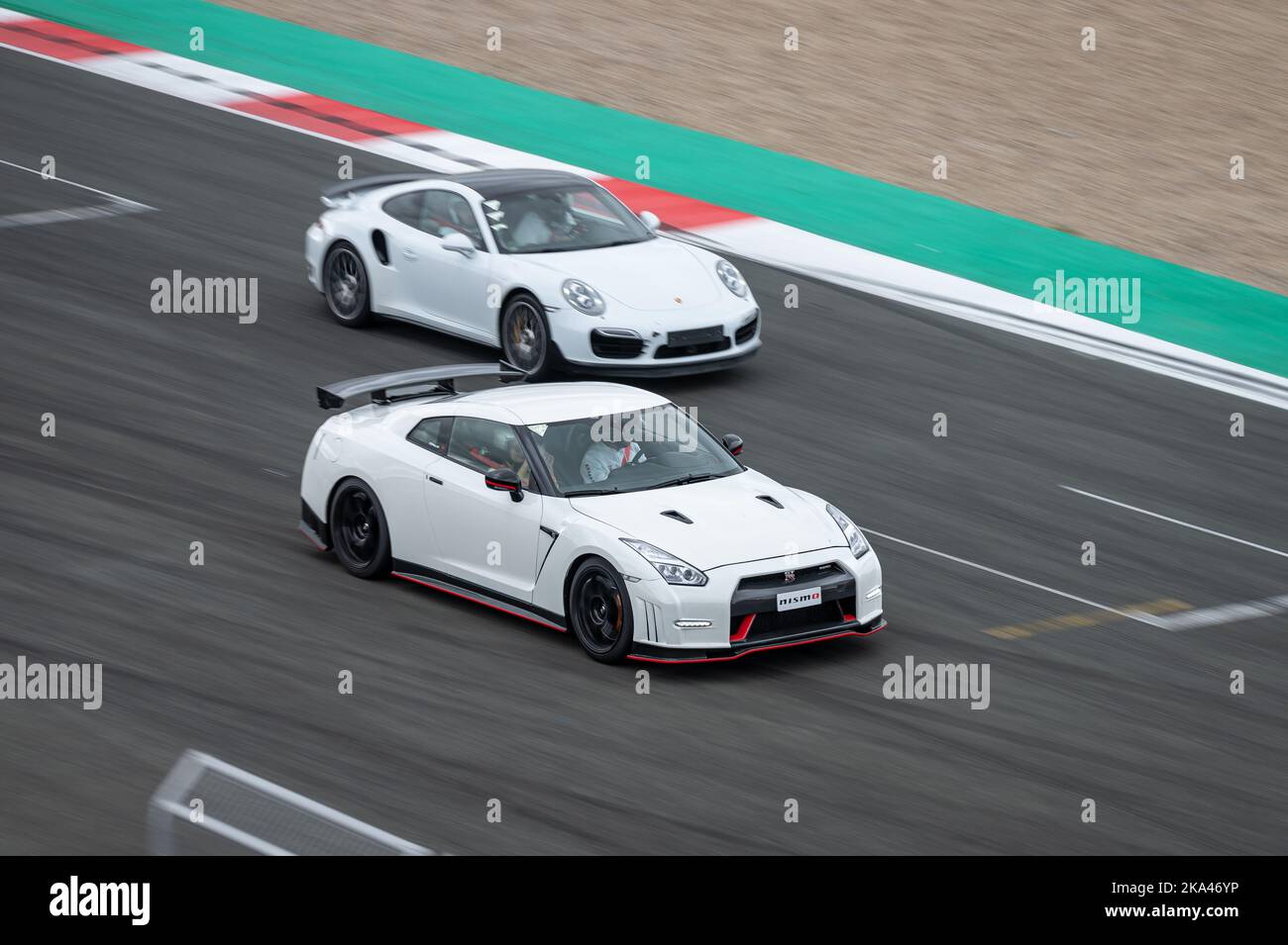 Nissan Skyline GT-R R35 racing on the race track Stock Photo - Alamy