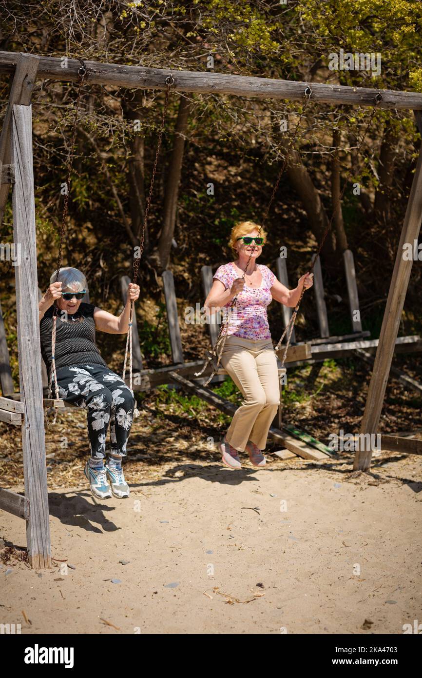 Two elderly people experience joyful hi-res stock photography and ...