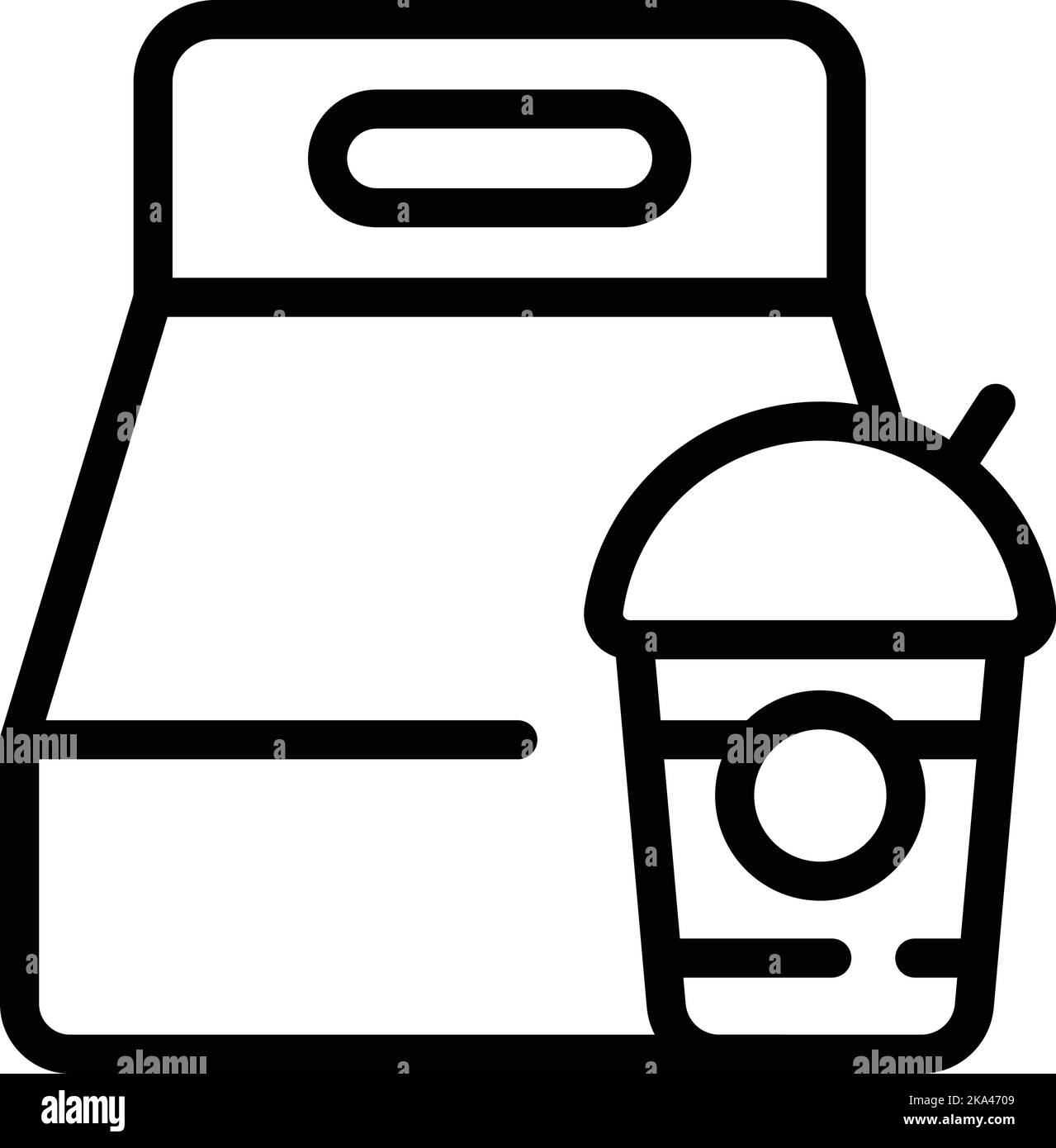 Meal pack icon outline vector. Lunch box. School food Stock Vector ...