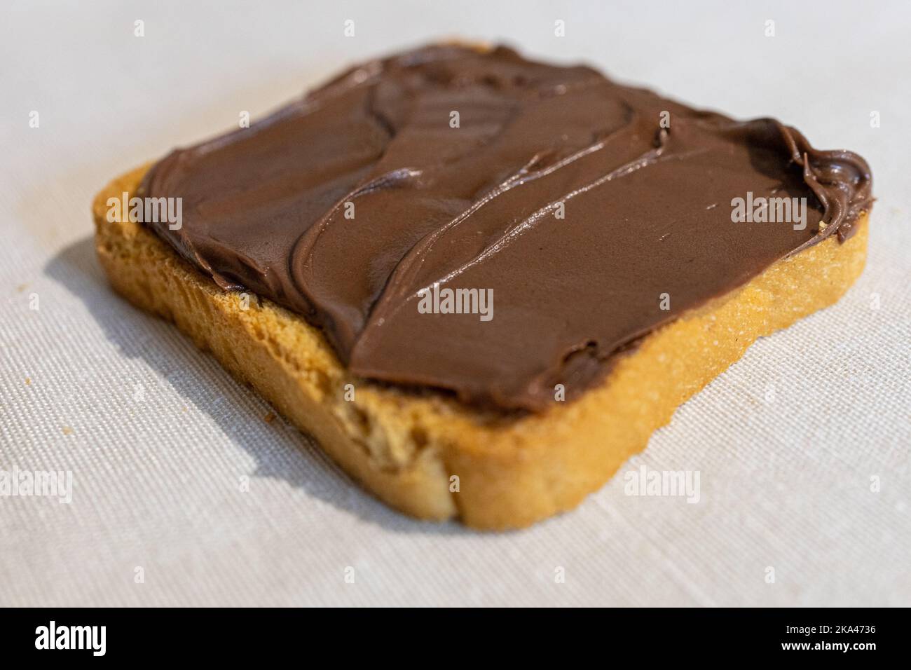 Rusks with Chocolate Hazelnut Cream Stock Photo - Alamy