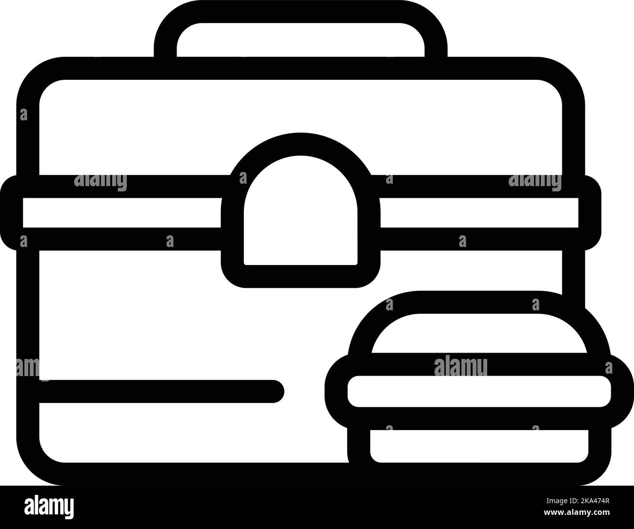 Meal box icon outline vector. School food. Kid sandwich Stock Vector ...