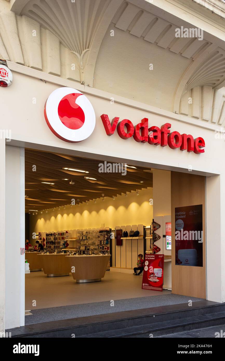 View of British multinational telecommunications brand's store on ...