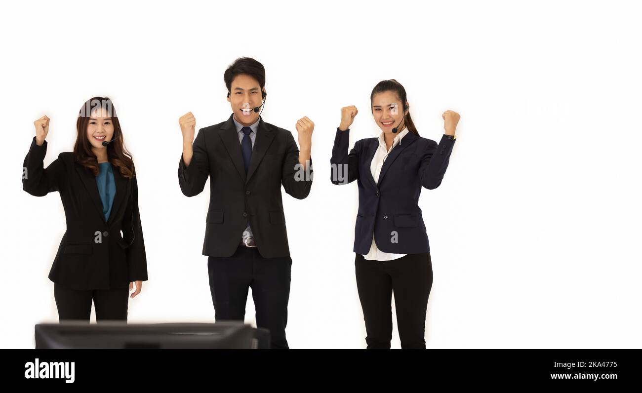 Employee in video conference team Cut Out Stock Images & Pictures - Alamy