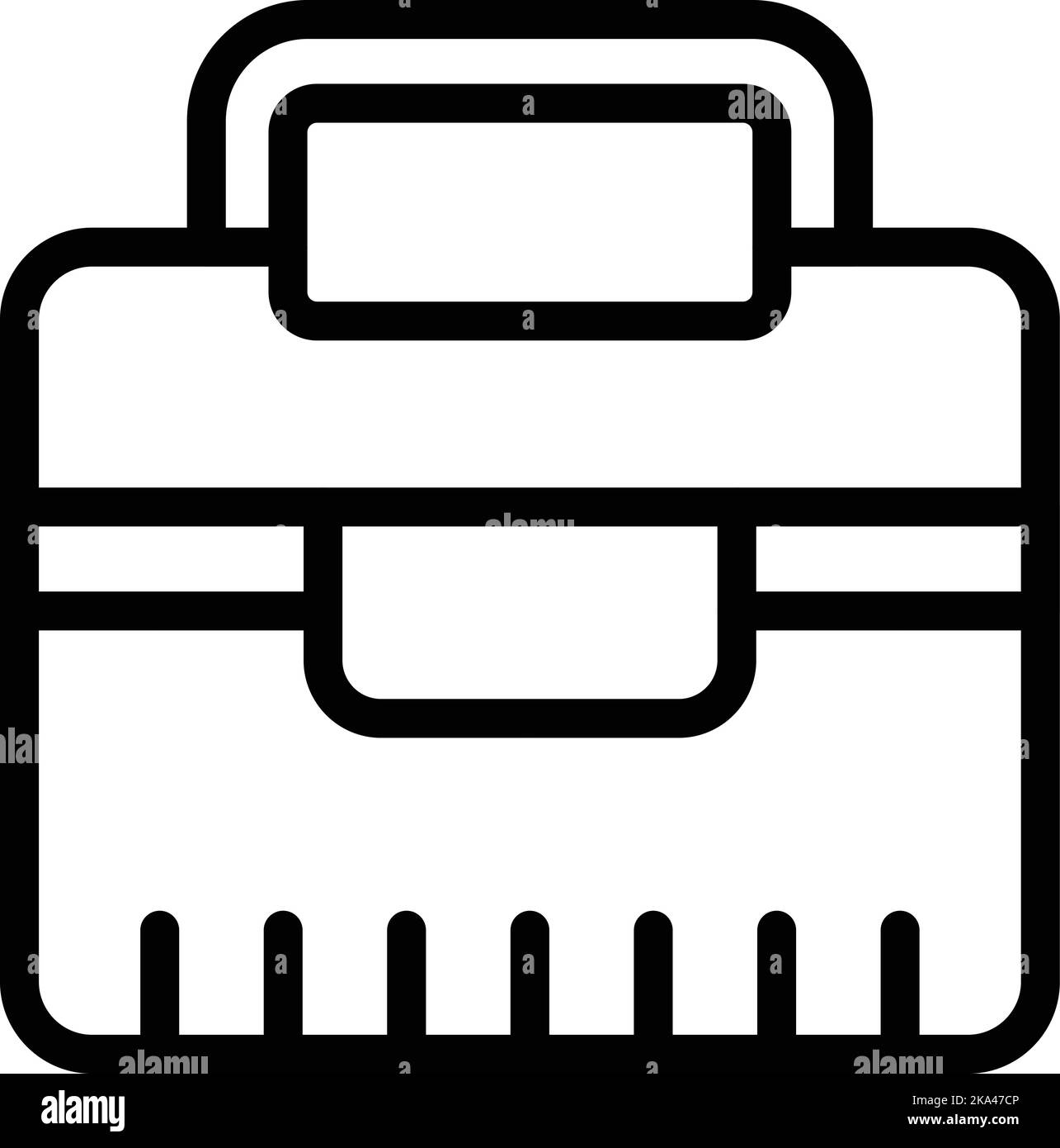 Plastic box icon outline vector. Meal container. Food snack Stock ...