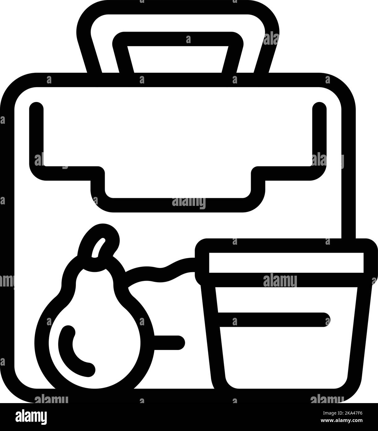 Pear lunch box icon outline vector. School meal. Container food Stock ...