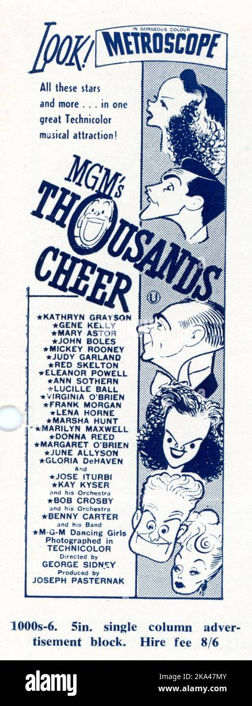 Ad Block with art by AL HIRSCHFELD from 1955 re-issue in Metroscope of ...