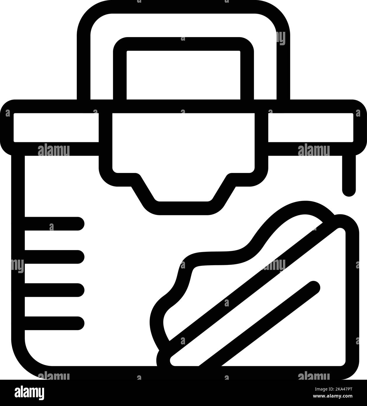 Work food box icon outline vector. School meal. Snack break Stock ...