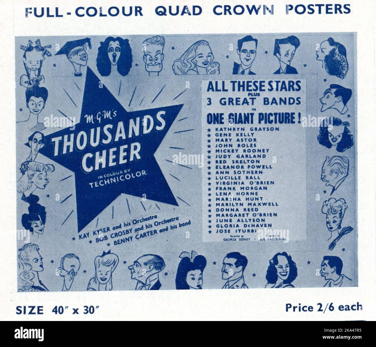 Image of British Quad poster with art by AL HIRSCHFELD from 1955 re ...