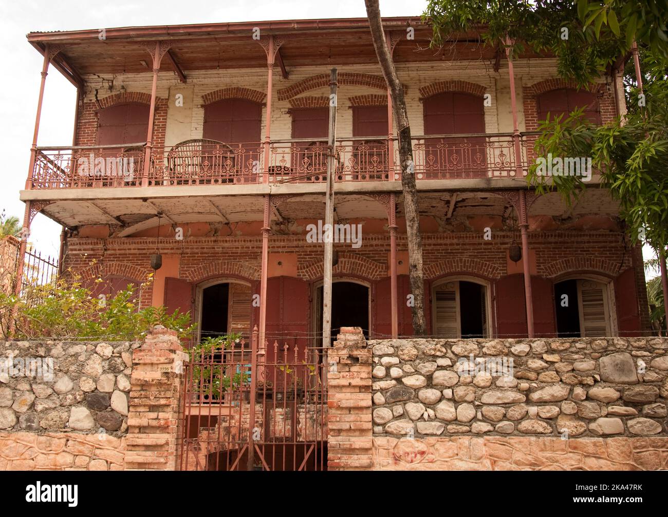 Old Colonial Style Building, Jacmel, Haiti. Jacmel is an important port ...